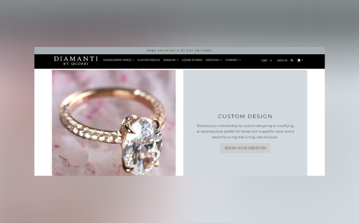 Diamanti - eCommerce store for jewelry and diamonds - Think Tanker